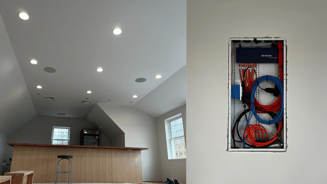 New Home In-Ceiling Speakers Installation & Cable Management